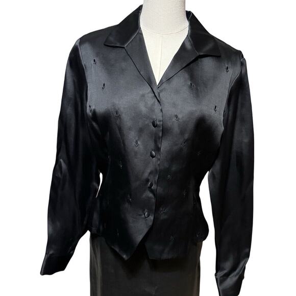 Rena Rowan | Tops | Vintage Rena Rowan Black Silk Long Sleeve Blouse ...